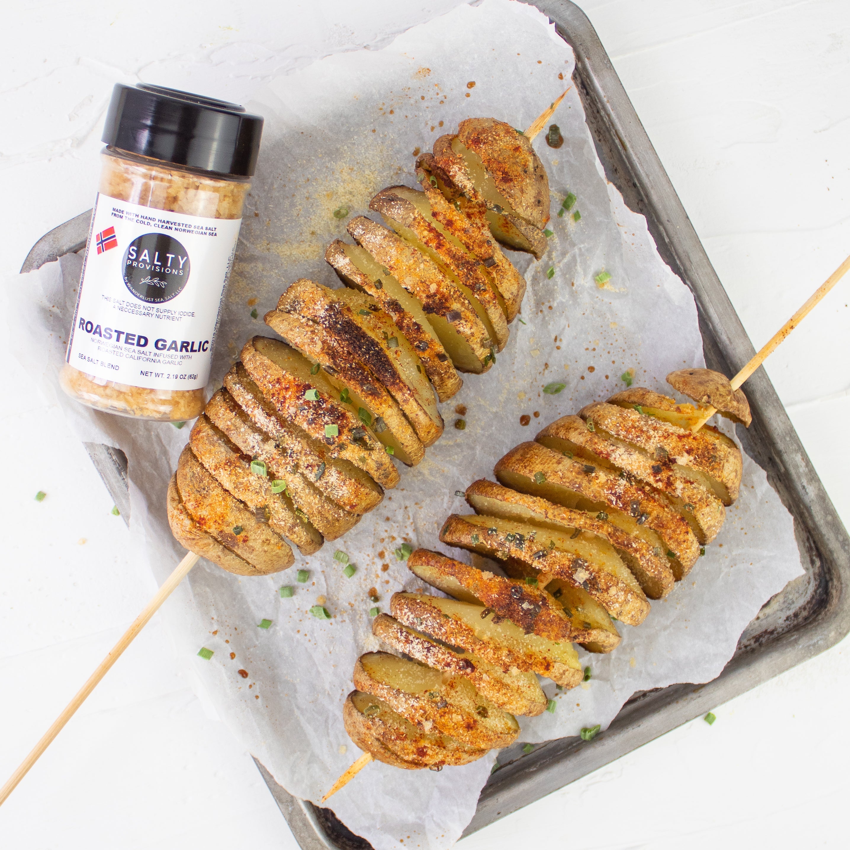 ROASTED GARLIC TORNADO POTATOES | SALTY PROVISIONS